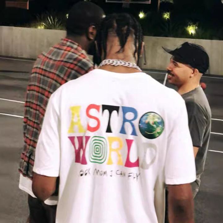 Cactus Jack ASTROWORLD T-shirt Look Mom I Can Fly letter print Summer ...