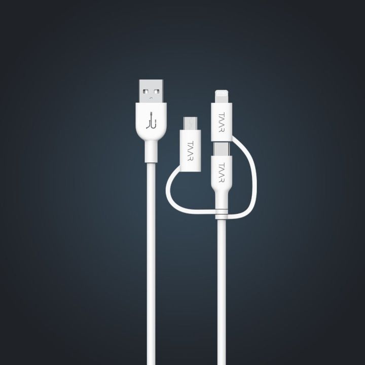 Taar Fusion Cord 3 in 1 Cable – Type C, Lightning & Micro USB Fast ...