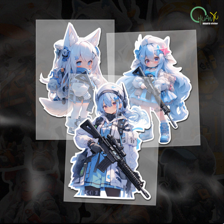 Creative and cool sexy girl with cute gun stickers, car decoration ...