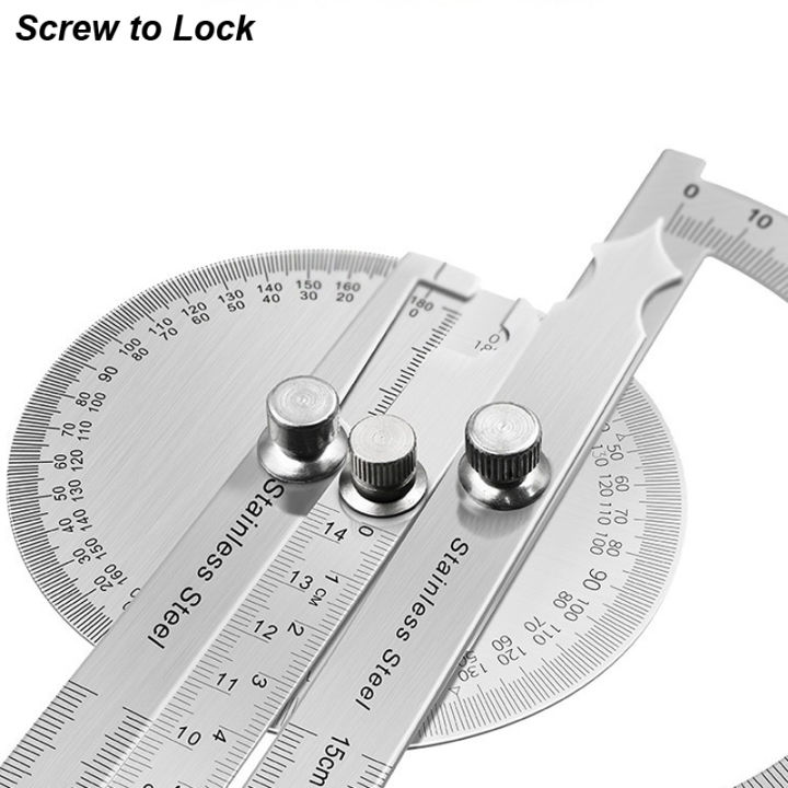 Angle Meter Measure Protractor Ruler Metal Finder 180 Degree Guage ...