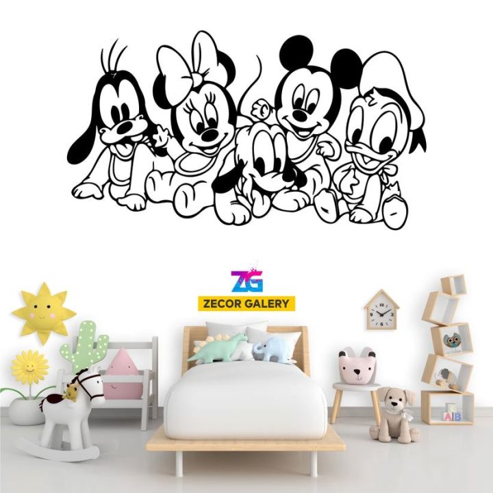 Disney Wall Decal Baby Wall Stickers Mickey Minnie Goofy Pluto Donald ...
