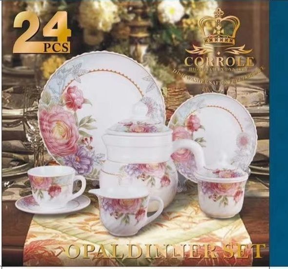 24 Pc Marble Dinner Set| 6 Person serving]. | Daraz.pk