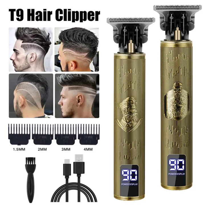Hair Cutting Machine T9 Vintage Hair Clipper USB Fast Charging Shaver ...