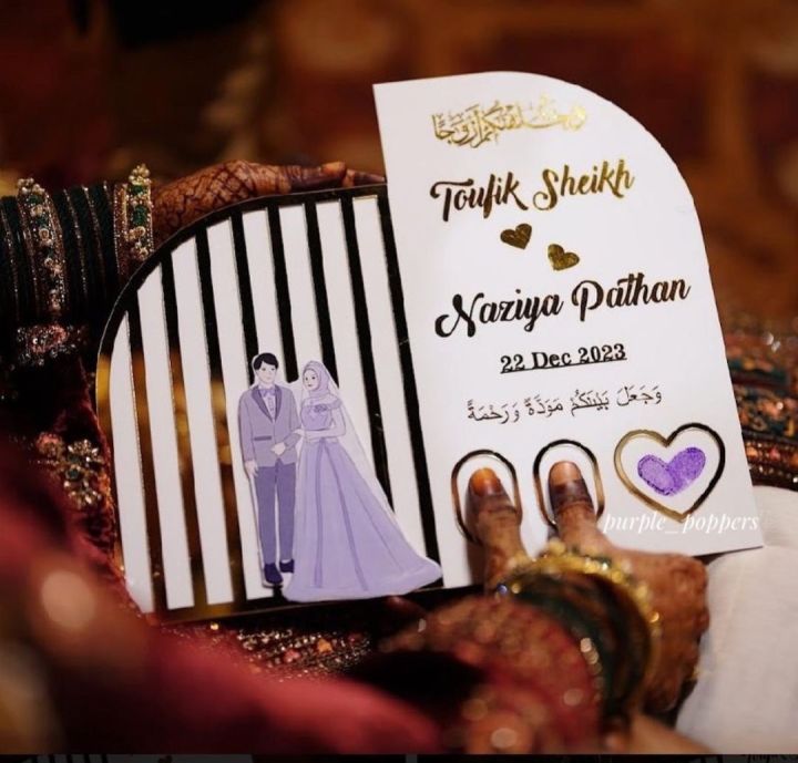 Customized Nikkah Thumb Frame with Free Stand | Daraz.pk