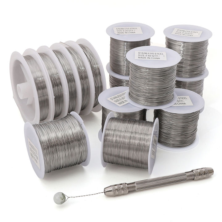 1Roll Stainless Steel Wire Handmade Beading Wire, Size 0.20.30.40.50 ...