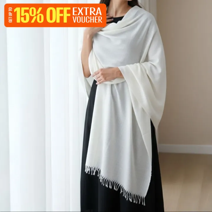 Stylo White Winter Shawl PW5879 Shawls For Women / Winter Clothes For ...