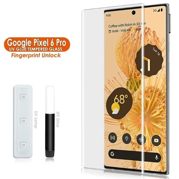 Google Pixel 6 Pro (A+ GRADE) One minute UV Light Adhesive Tempered ...