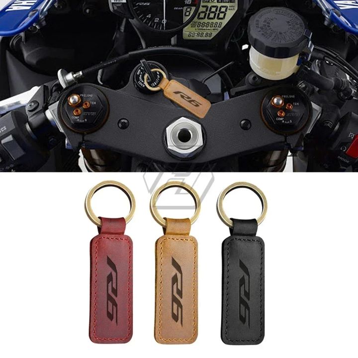 For Yamaha R6 YZF-R6 New Logo Motorcycle Keychain Cowhide Key Ring ...