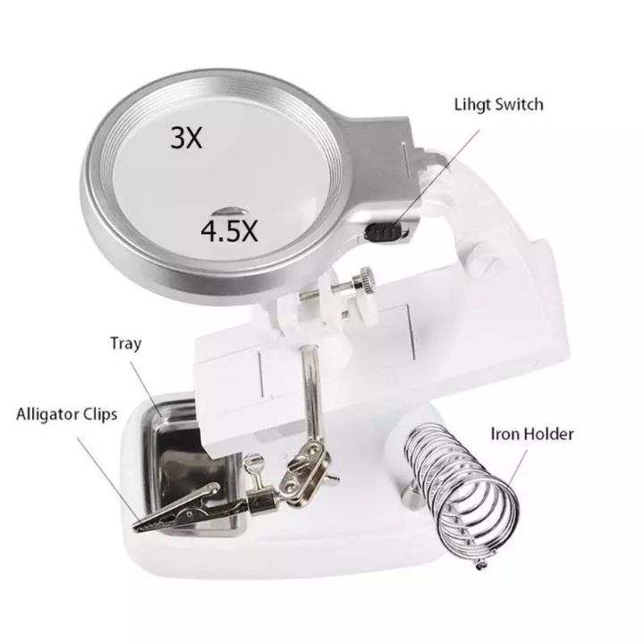 Magnifier Soldering Iron Stand with Clip Holder, Third hand | Daraz.com.np