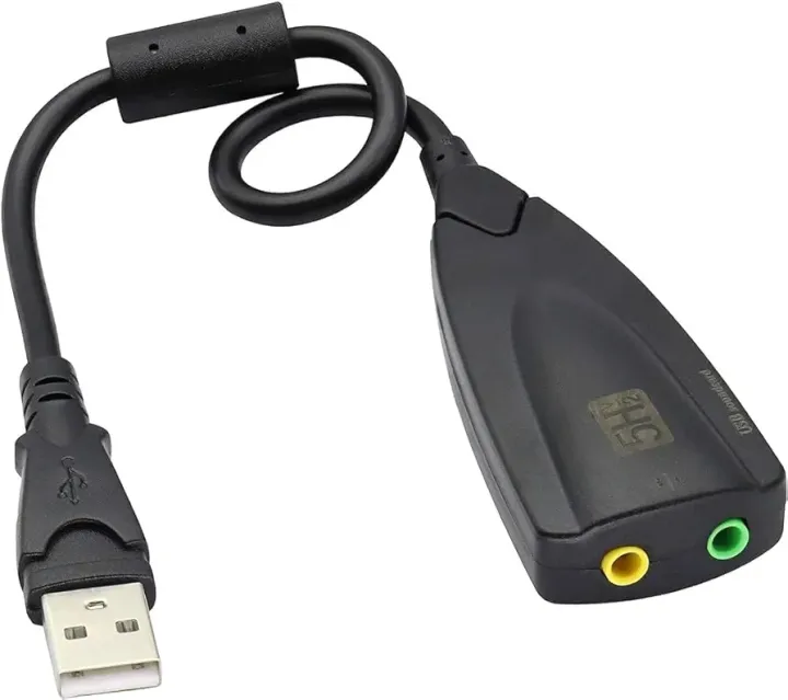 USB external sound card, specifically the 5HV2 model. It's used to add ...