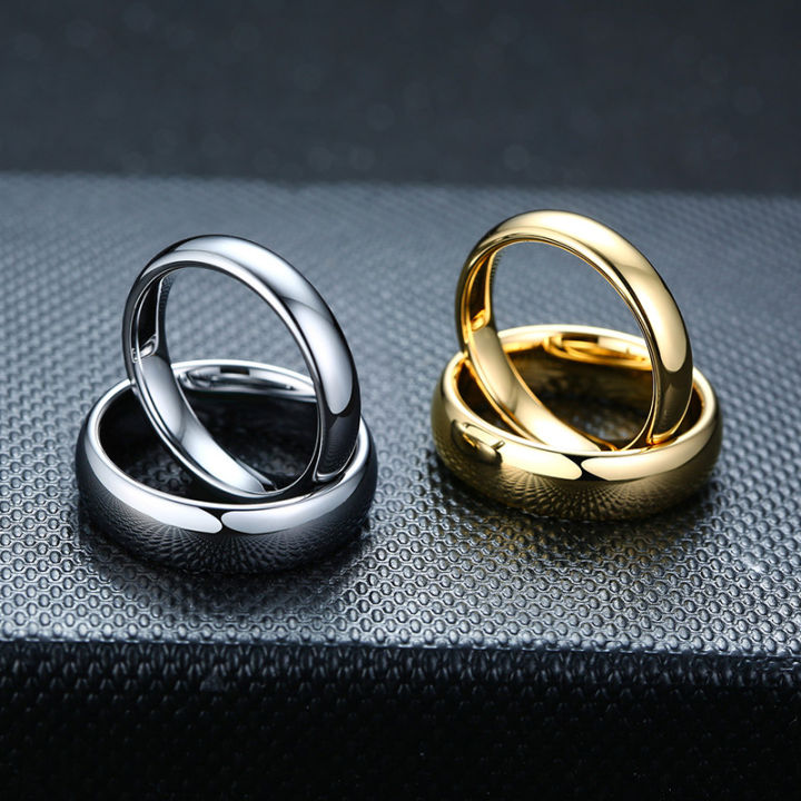 High Quality Simple Stainless Steel Gold Color Rings for Men Women ...