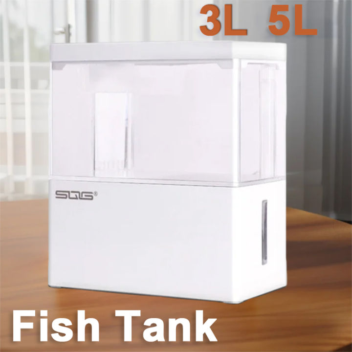 Mini Fish Tank 3L Desk Fish Tank 5L Water Plastic Fish Tank Botton ...