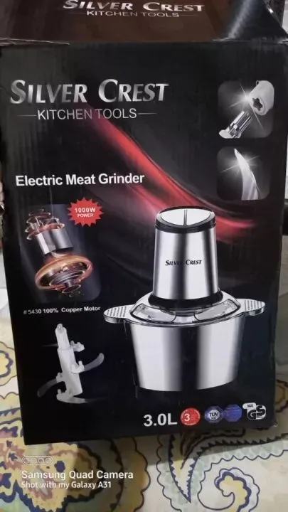 Meat Chopper, Silver Crest Electric - 3L Capacity, 1000W Powerful Motor - 2 Speed Controls ...