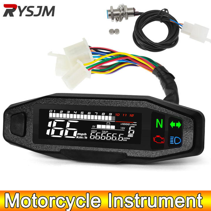 AD Speedometer + Sensor Motorcycle Speed Meter LED Digital Dashboard ...