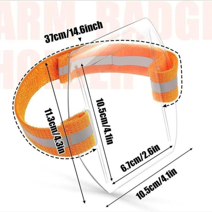 Adjustable ID Badge Transparent Elastic Arm Band ID Badge Holder PVC ...