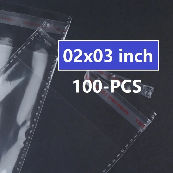 100PCS, 2x3 Resealable Transparent Plastic Bags Bopp Poly Self Adhesive ...