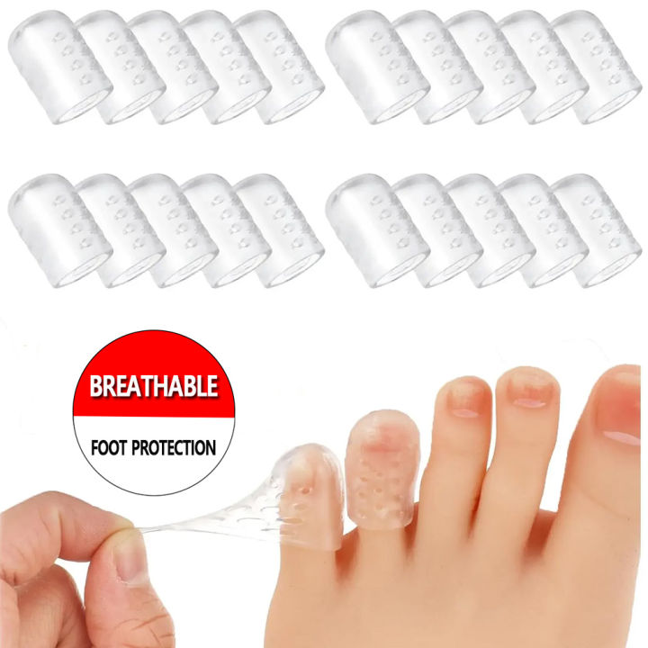 60/40/20pcs Toe Protectors Silicone Gel Caps Unisex Toe Cover for Corns ...