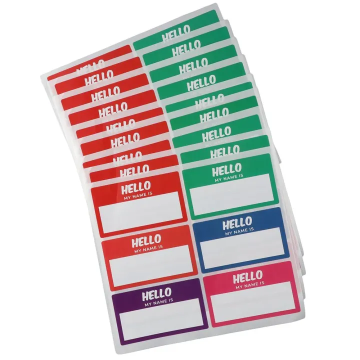 60Pcs Name Tags, Hello My Name is Stickers 6 Colors, Colorful Name Tag ...