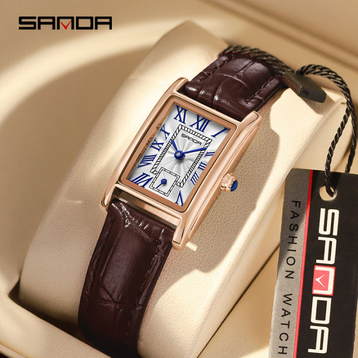 SANDA 1116 New Fashion 2025 Elegant Design Rectangle Dial Water ...