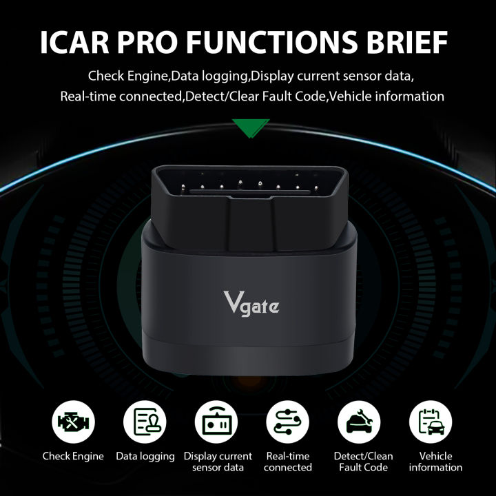 New Vgate iCar Pro 2S ELM327 Bluetooth 5.3 for Android/IOS/PC OBD2 Car ...