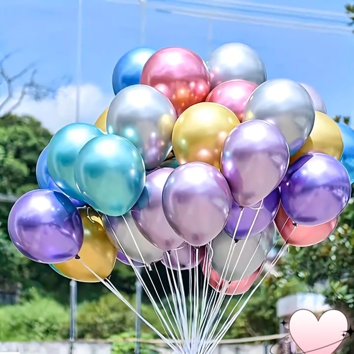 Pack of Large Metallic Shiny Balloons – Assorted Colors Party Balloons ...
