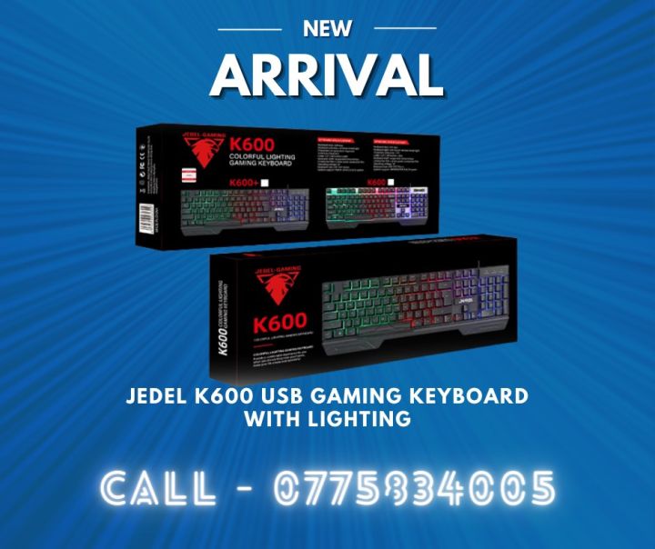 JEDEL K600 USB GAMING KEYBOARD WITH LIGHTING | Daraz.lk