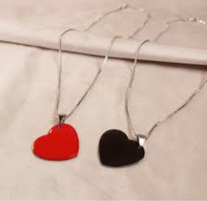 Beautiful Charm Stainless steel Black And Red Heart Couple Lockets For ...