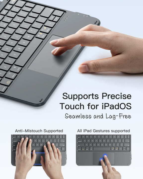 Backlit Bluetooth Wireless Keyboard W/Touchpad Mouse for Android IOS ...