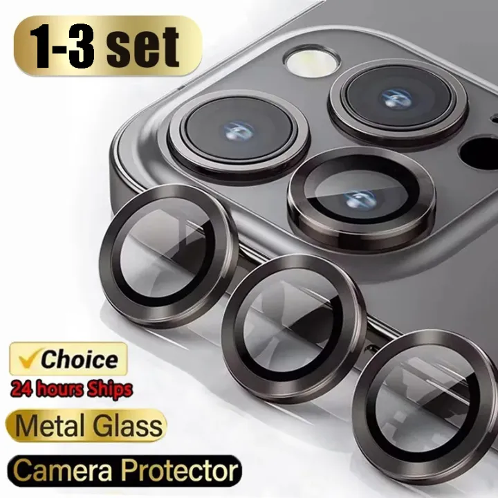 1-3 Set Metal Ring Camera Lens Protector Glass For iPhone 11 12 13 14 ...