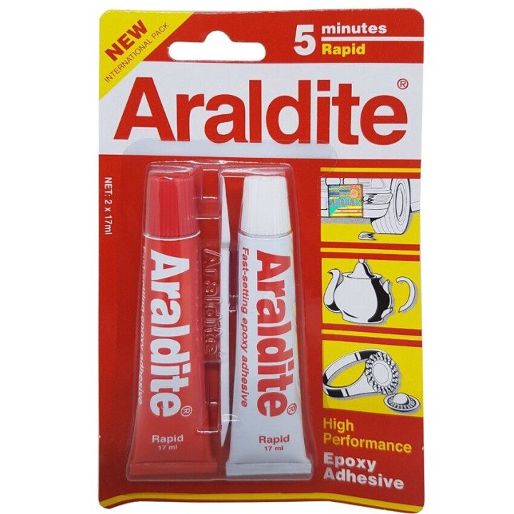 Araldite Rapid steel epoxy compound 2 tubes clear (red tube) | Shop.com.mm