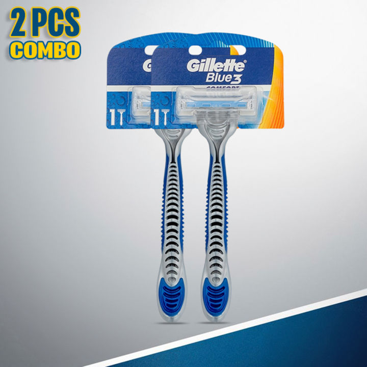 Gillette Blue 3 Disposable Razor - Single (2pcs Combo) | Daraz.com.bd
