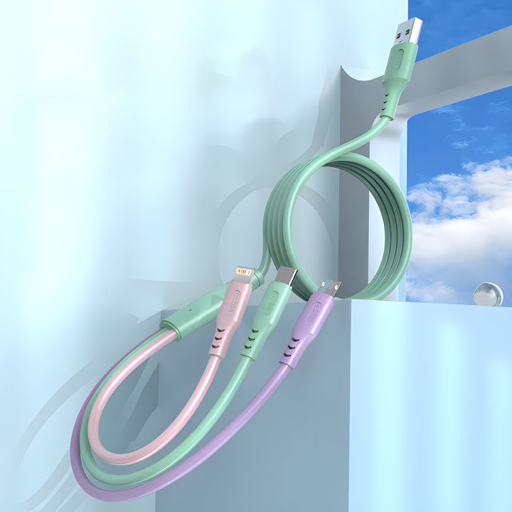 3 In 1 Fast Charging Cable 1.2M Charge Line For Huawei Xiaomi iPhone15 ...