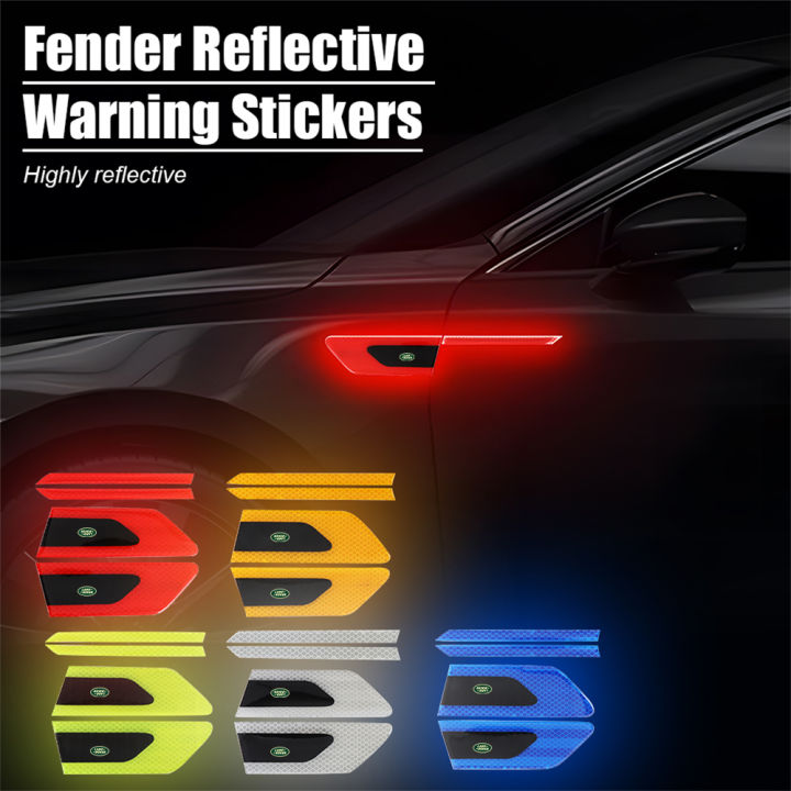 2Pcs Car 3D Reflective Logo Auto Body Fender Side Safety Warning ...