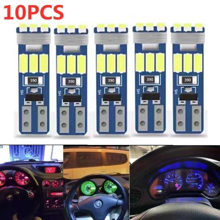 10pcs Super Bright LED Bulbs T5 W3W W1.2W 70 73 74 Auto Dashboard Gauge ...