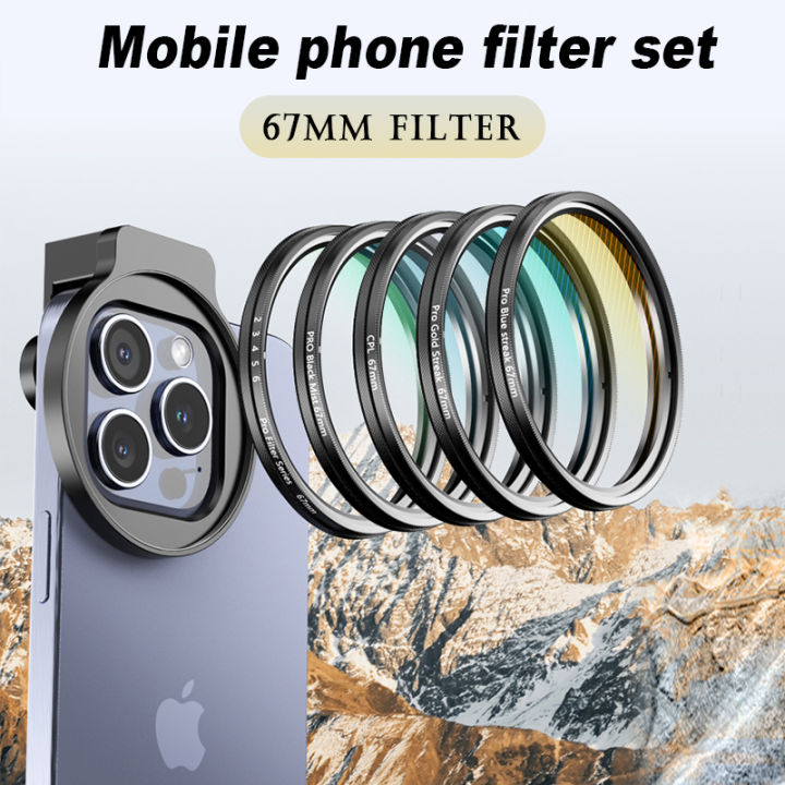 Upgraded 67MM ND CPL Metal Filter Adapter Phone Lens for iPhone 15 14 ...
