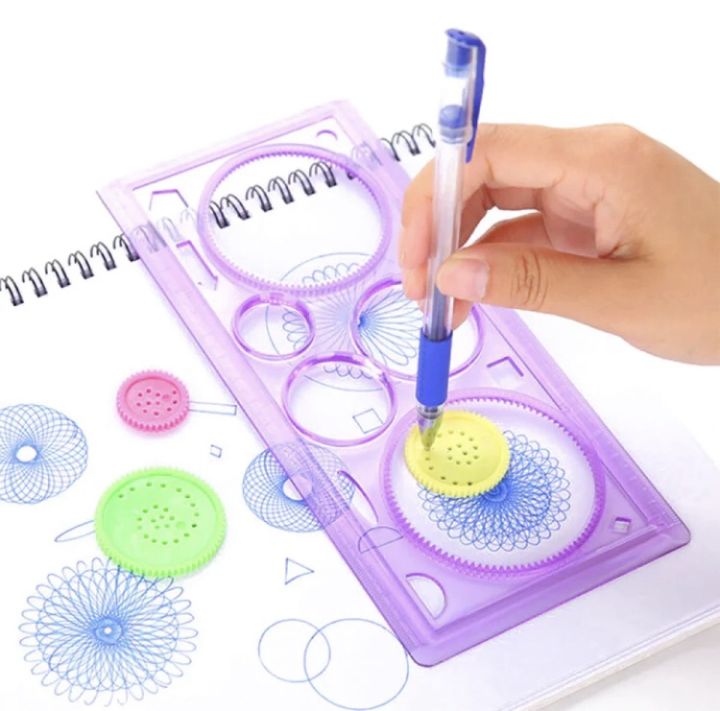 3pcs Spirograph Geometric Ruler Stencil Design Ruler Set Spiral Art ...