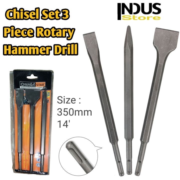 Chisel Set 3 Piece Rotary Hammer Drill | Daraz.pk