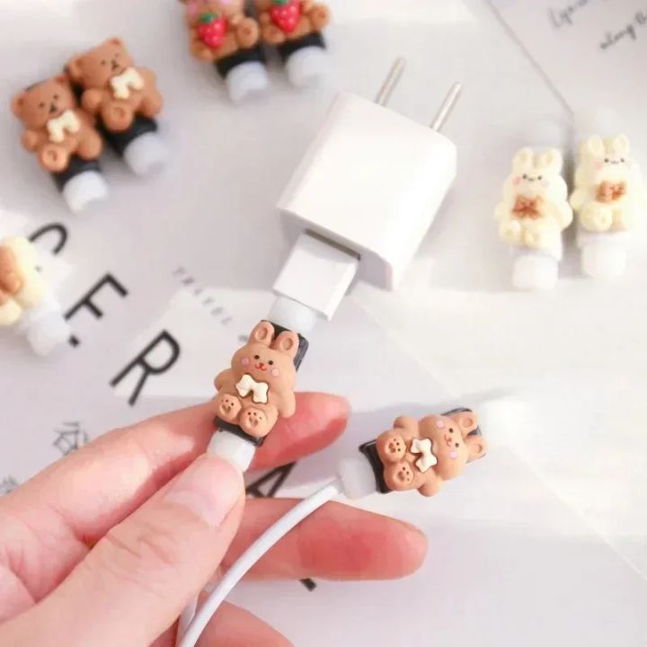 2024 Cartoon Animal Cable Protector Usb Line Earphone Cable Protector ...