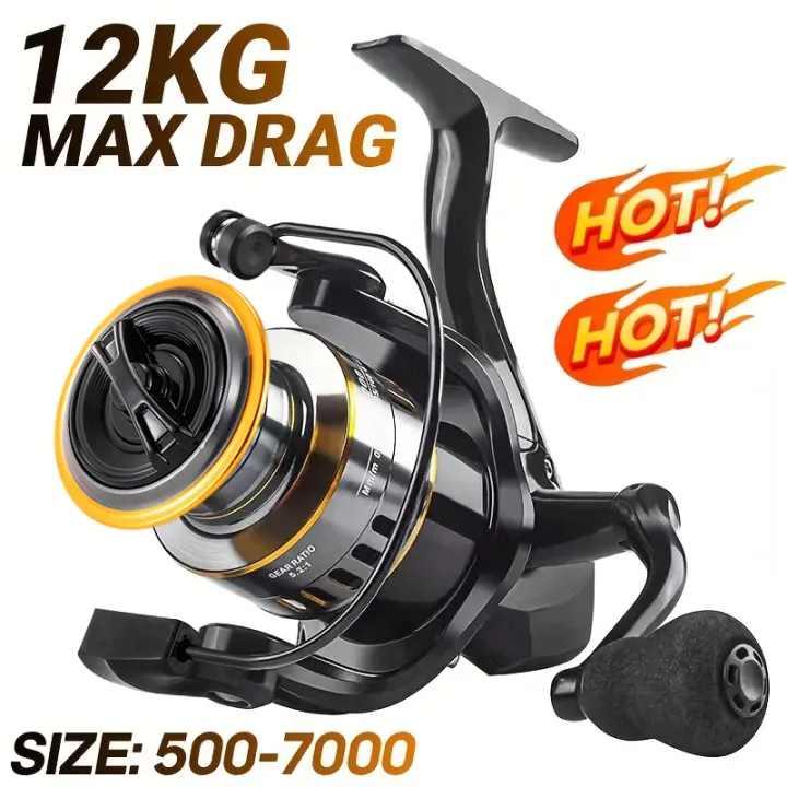 Rooblinos HE Spinning Reels Ultralight Metal 5.2:1 Gear Ratio 1000-7000 ...