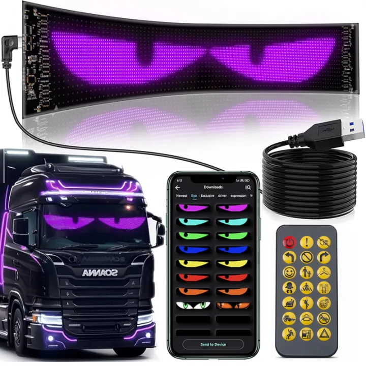 Multifunctional Bright Devil Eyes LED Light for Car Windshield Flexible ...