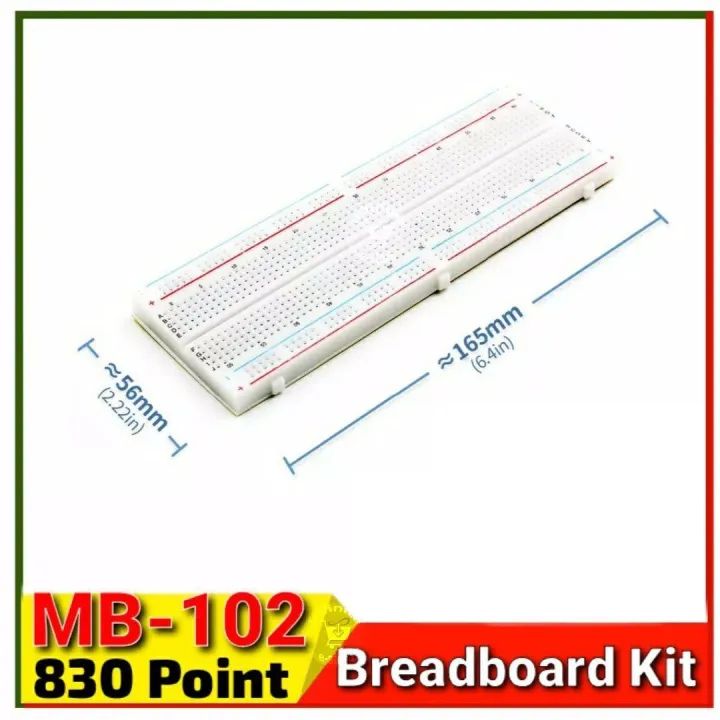 MB102 Solderless Breadboard 16.5x5.5cm 830 Point Prototype PCB MB-102 Breadboard Use Project Uno ...
