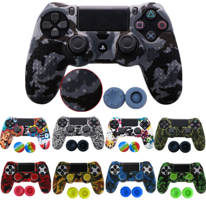 Silicone Camo Protective Skin Case For Sony PS4 DS4 Pro Slim Controller ...