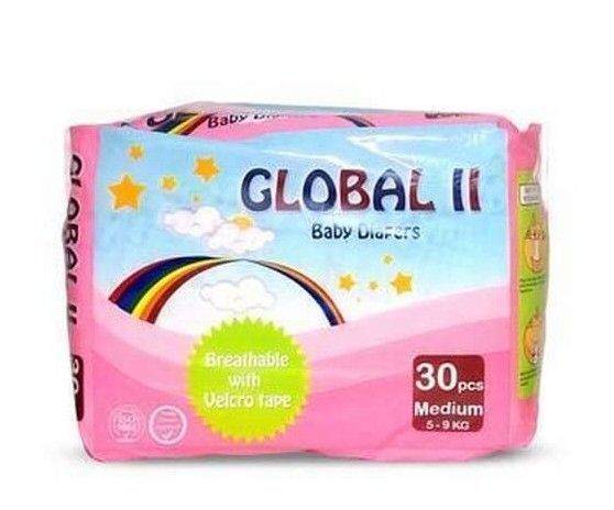 Global II Diapers 30 Pieces Pack (M) | Daraz.lk