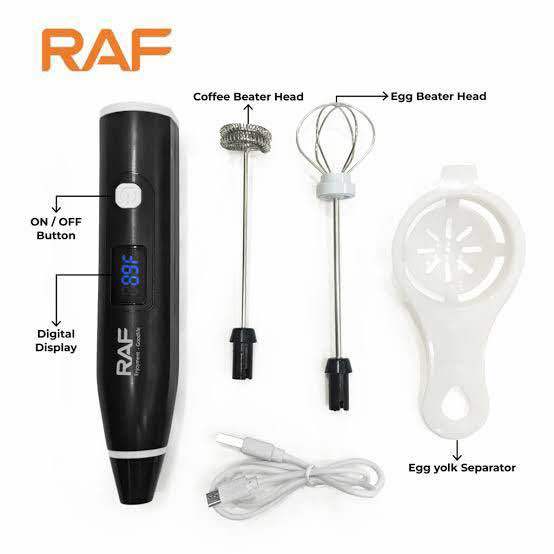 RAF Electric Egg Whisk Rechargeable Milk Shaker Maker Frother Foamer USB Charging Egg Beater ...