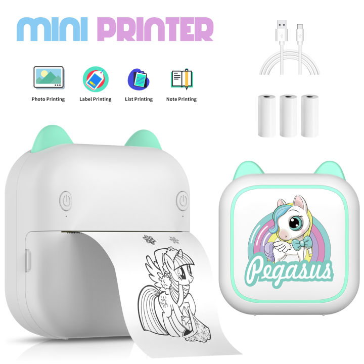 Mini Pocket Printer Photo Label Memo Printing Ink-less Bluetooth ...