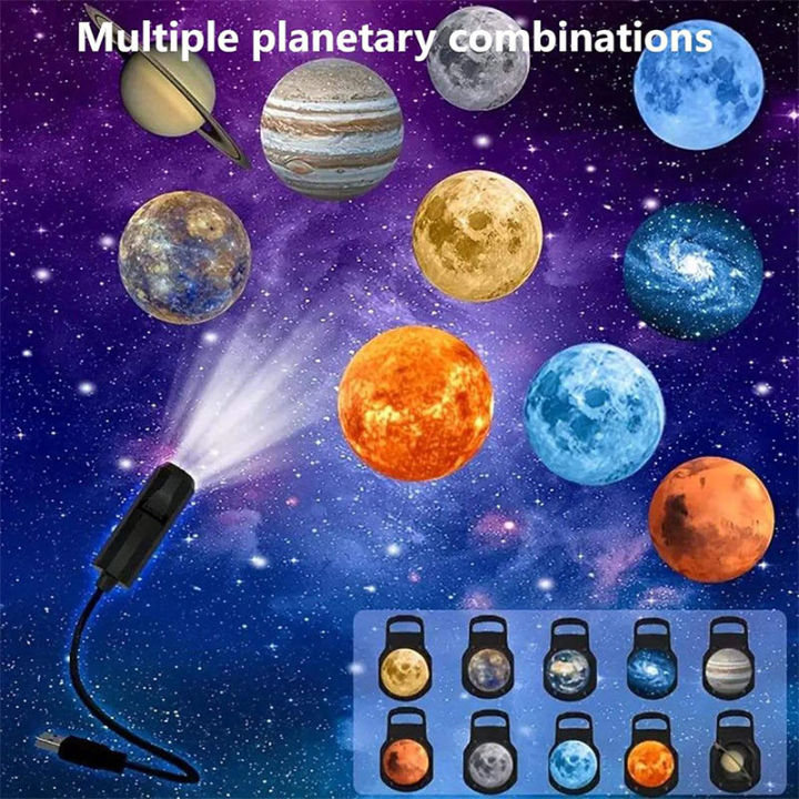 LED Star Galaxy Projector Lamp Moon Earth Wall Decor Switchable Pattern ...