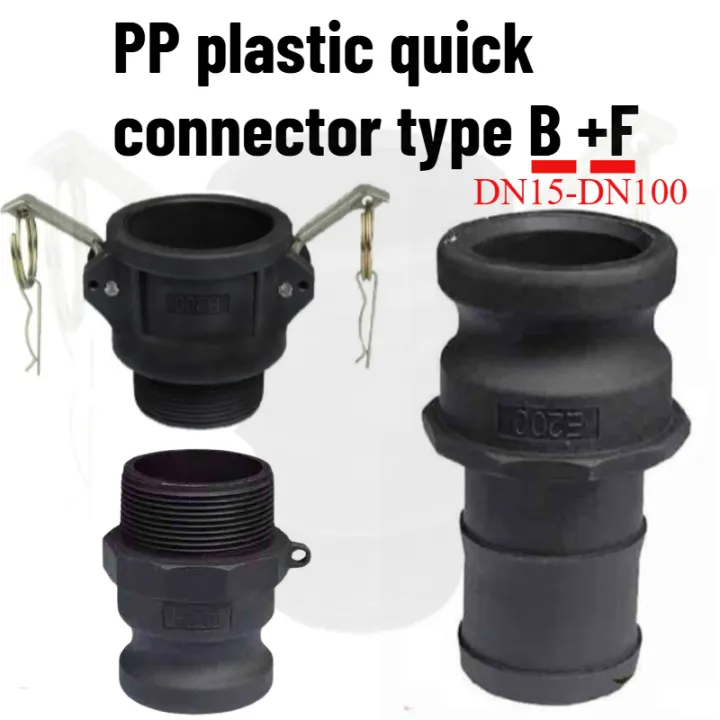 PP Plastic Quick Connector B +F Type Pull Handle Type Outer Thread Male ...