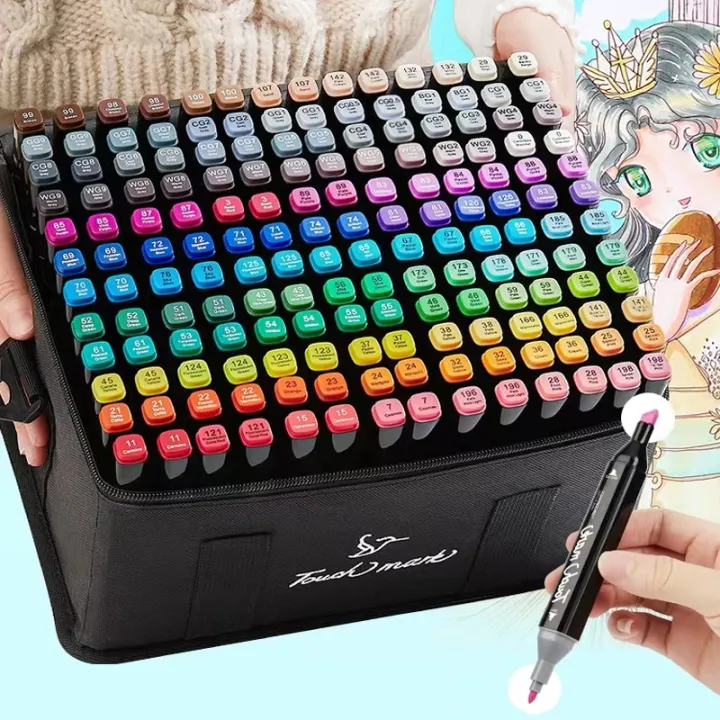 24-60 Colors Oily Art Marker Pen Set for Drawing Double Headed ...