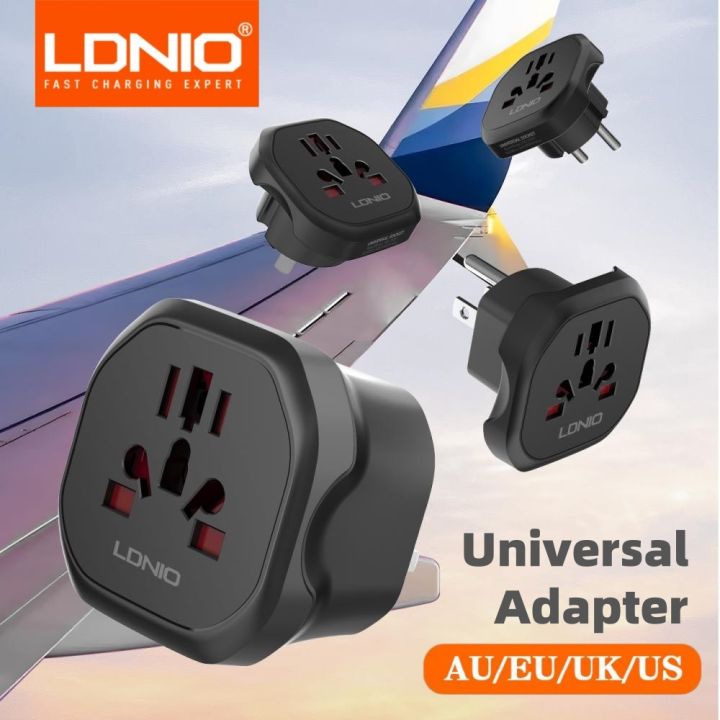 LDNIO Universal Travel Multi Adapter US UK AU CN KR EU Plug Converter ...
