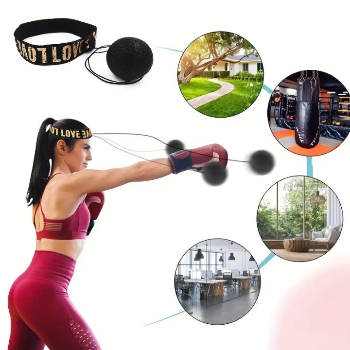 1 Set Boxing Reflex Speed Punch Ball Sanda Boxer Raising Reaction Force ...